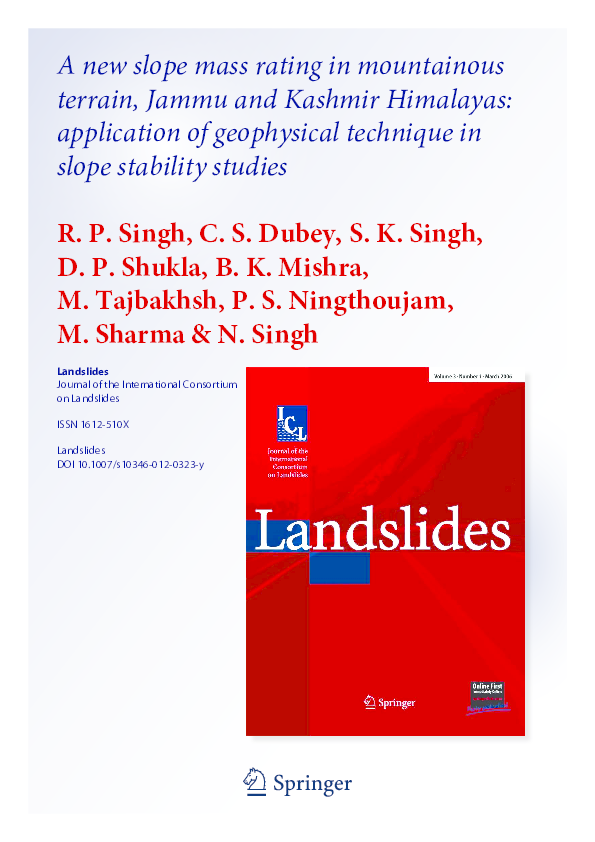 (PDF) A new slope mass rating in mountainous terrain, Jammu and Kashmir Himalayas: application ...