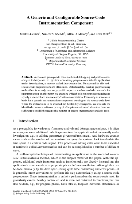 Pdf A Generic And Configurable Source Code Instrumentation Component 