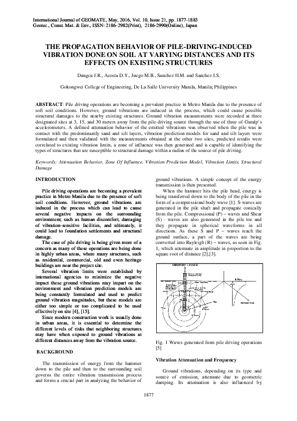 (PDF) THE PROPAGATION BEHAVIOR OF PILE-DRIVING-INDUCED VIBRATION DONE ...