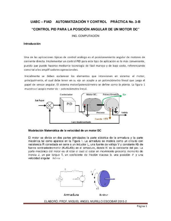(PDF) UABC – FIAD AUTOMATIZACIÓN Y CONTROL PRÁCTICA No. 3-B " CONTROL PID PARA LA POSICIÓN ...