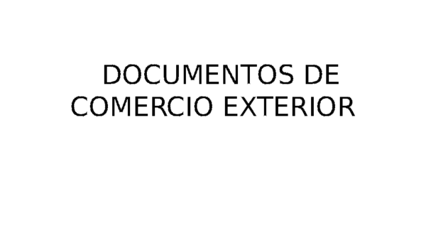 (PPT) Documentos de comercio exterior
