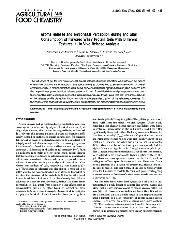 (PDF) Aroma Release and Retronasal Perception during and after ...