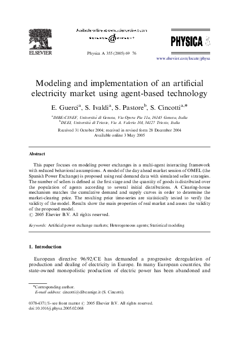 (PDF) Modeling and implementation of an artificial electricity market using agent-based technology