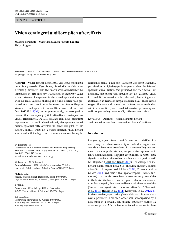 Pdf Visual Presentation Of Hand Image Modulates Visuo Tactile Temporal Order Judgment