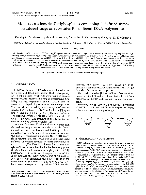 (PDF) Modified nucleoside 5'-triphosphates containing 2',3'-fused ...