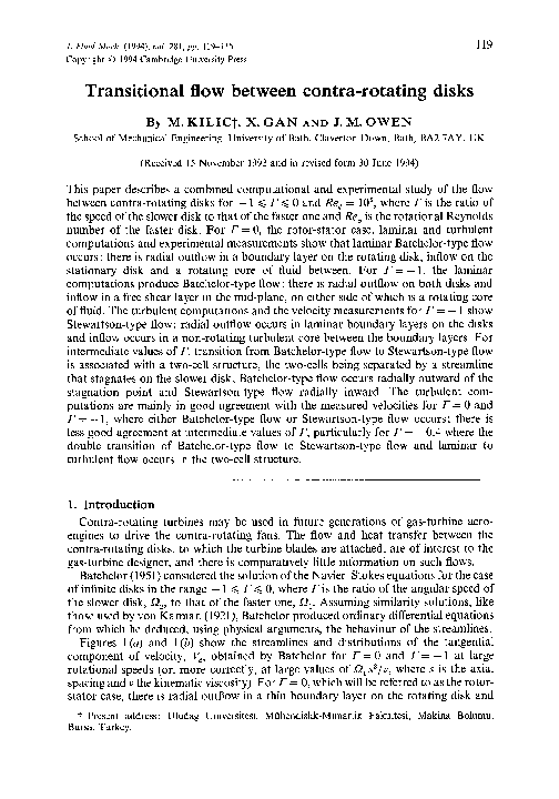 Pdf Transitional Flow Between Contra Rotating Disks