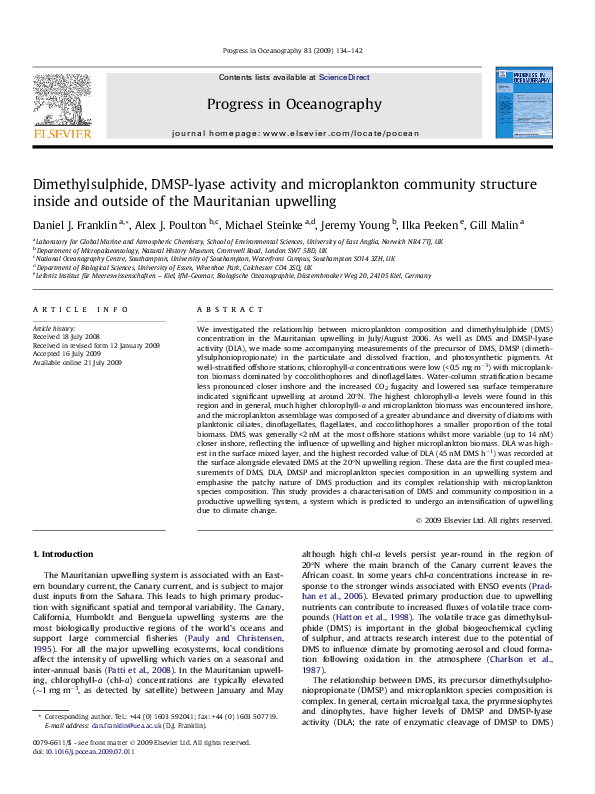 (PDF) Dimethylsulphide, DMSP-lyase activity and microplankton community ...