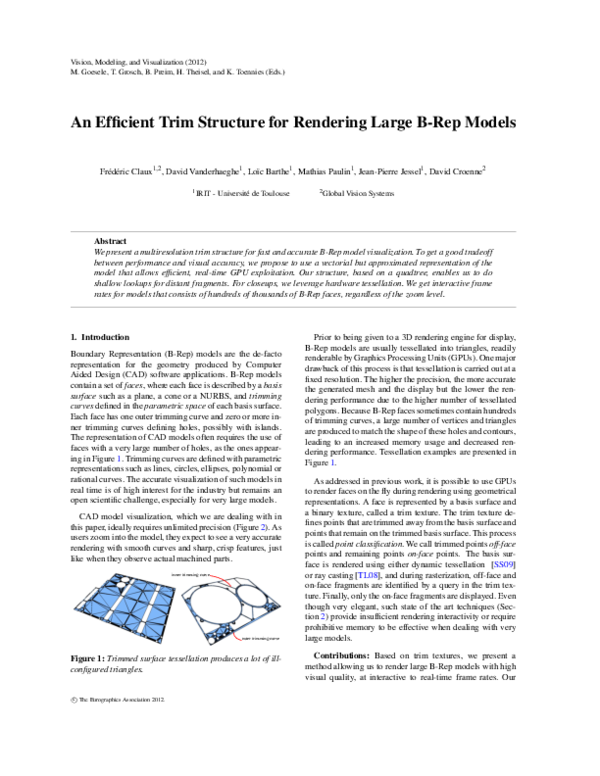 (PDF) An Efficient Trim Structure for Rendering Large B-Rep Models