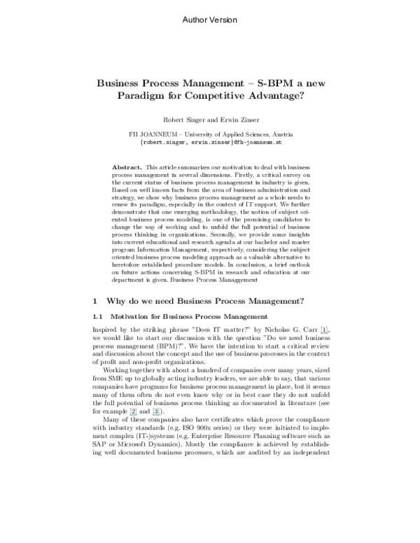 (PDF) Business Process Management — S-BPM a New Paradigm for ...