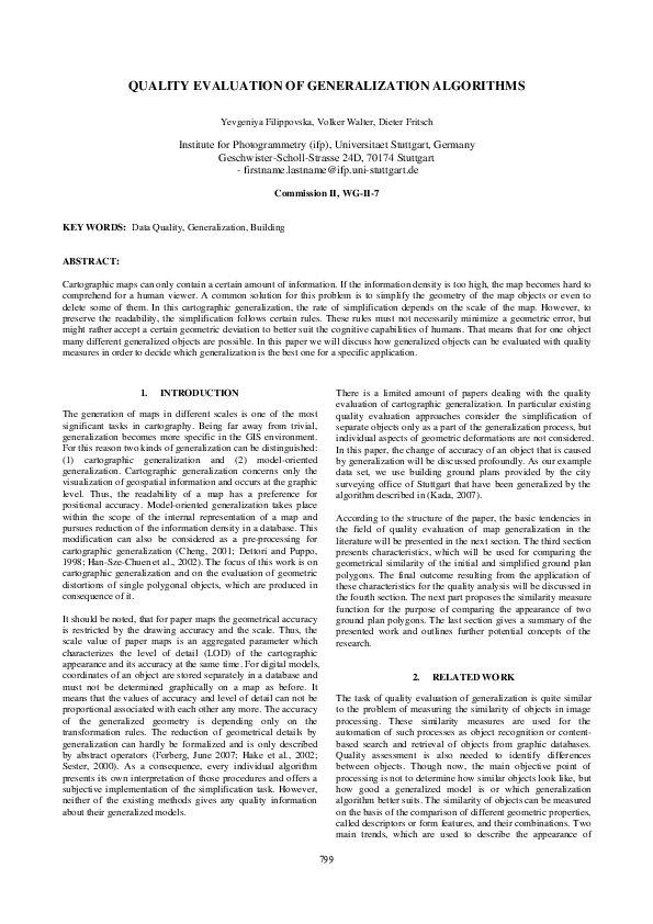 (PDF) Quality Evaluation of Generalization Algorithms
