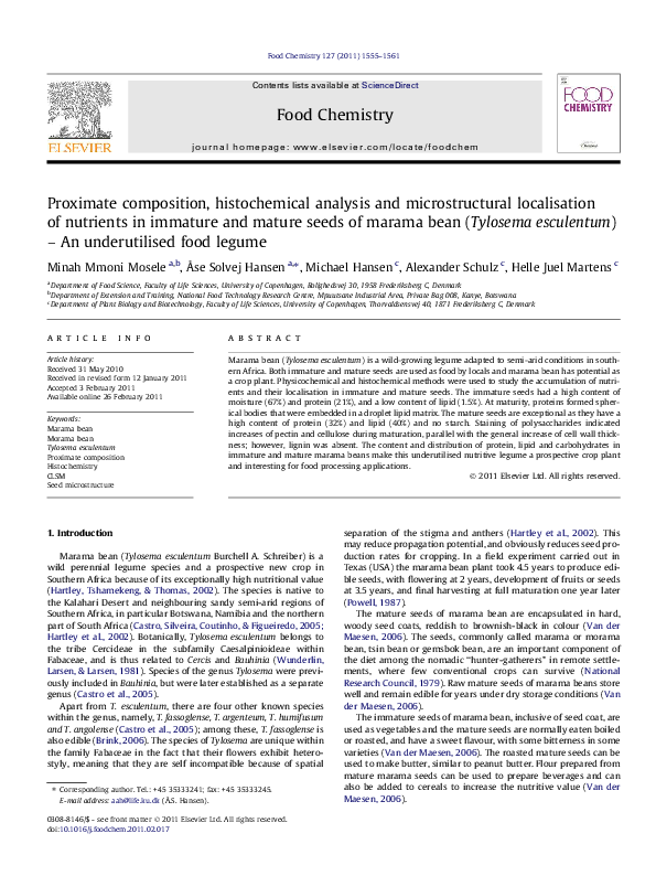 (PDF) Proximate composition, histochemical analysis and microstructural ...