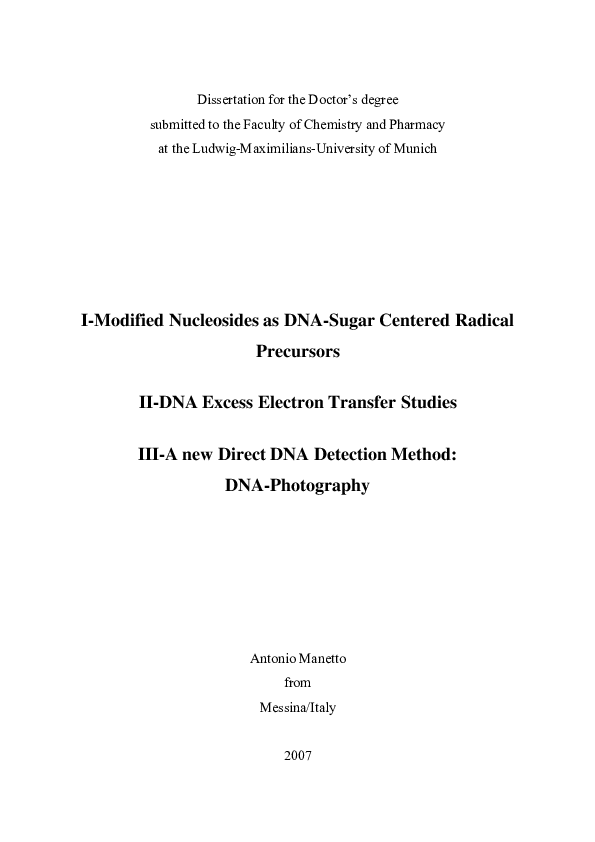 (PDF) I-Modified Nucleosides as DNA-Sugar Centered Radical Precursors ...