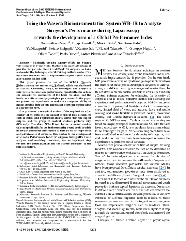(PDF) Using the Waseda Bioinstrumentation System WB-1R to analyze ...