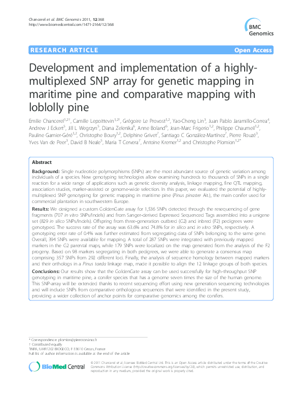 (PDF) Development and implementation of a highly-multiplexed SNP array ...