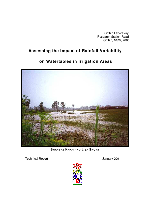 (PDF) Assessing the impact of rainfall variability on watertables in ...