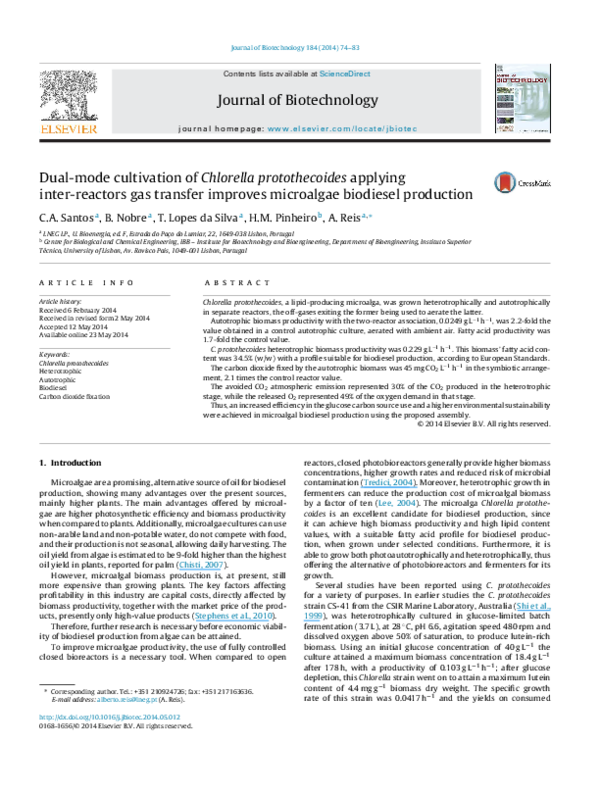 (PDF) Dual-mode cultivation of Chlorella protothecoides applying inter ...