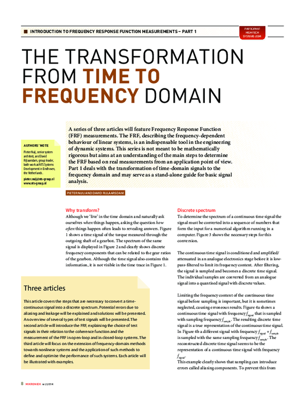 (PDF) Introduction to Frequency Response function measurements [part 1: from time to frequency ...
