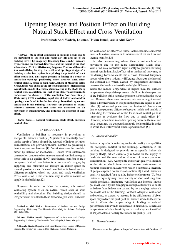 (PDF) Opening Design and Position Effect on Building Natural Stack ...