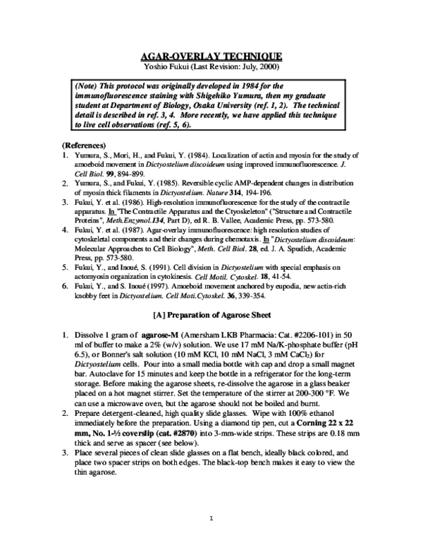 (PDF) AGAR-OVERLAY TECHNIQUE