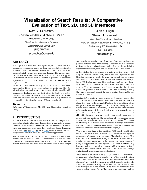 (PDF) Visualization of search results