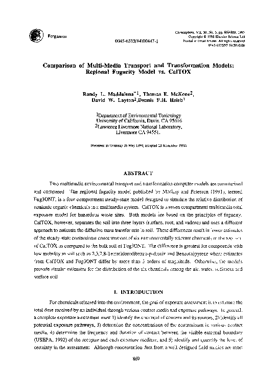 (PDF) Comparison of multi-media transport and transformation models ...