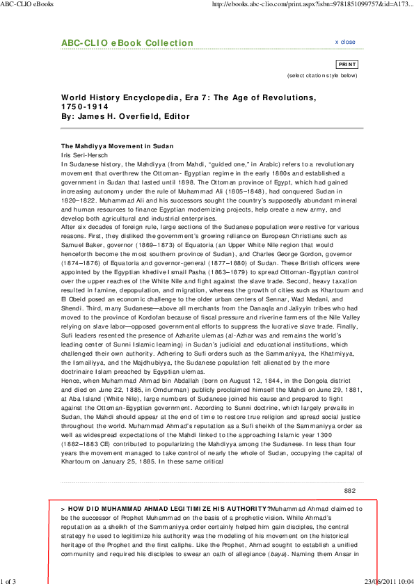 (PDF) The Mahdiyya Movement in Sudan