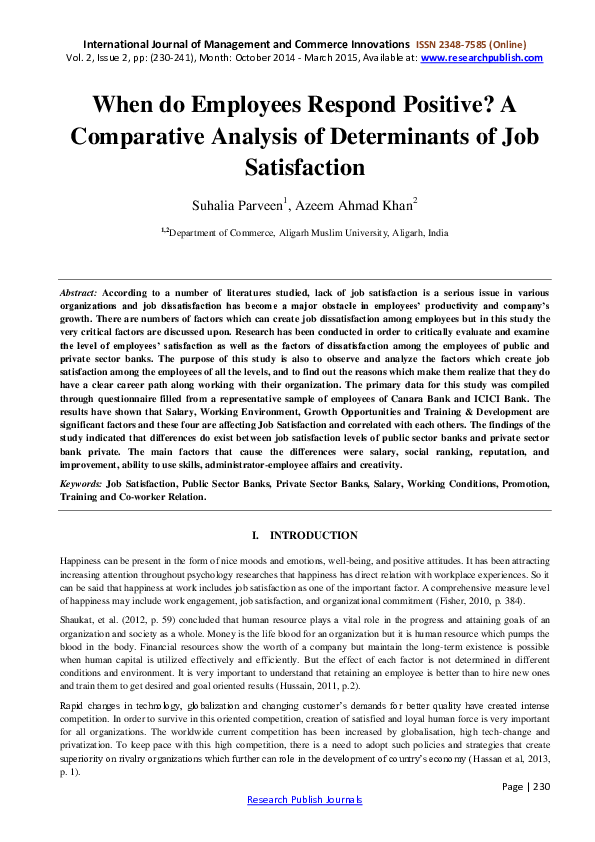 (PDF) When do Employees Respond Positive? A Comparative Analysis of ...