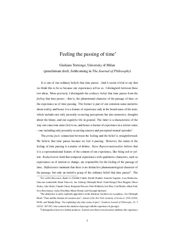 (PDF) Feeling the passing of time