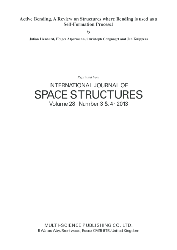 (PDF) Active Bending, A Review on Structures where Bending is used as a ...
