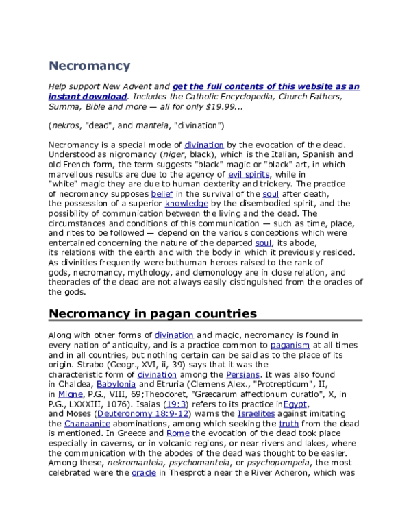 (DOC) necromancy in old testament