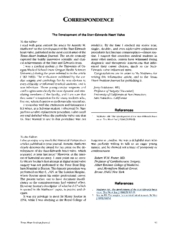 (PDF) The development of the Starr-Edwards heart valve (PDF) The development of the Starr-Edwards heart valve