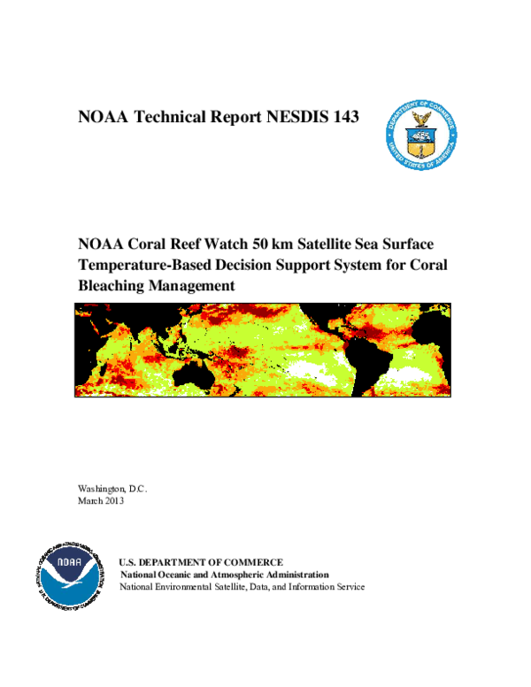 (PDF) NOAA Technical Report NESDIS 143 NOAA Coral Reef Watch 50 km Satellite Sea Surface ...