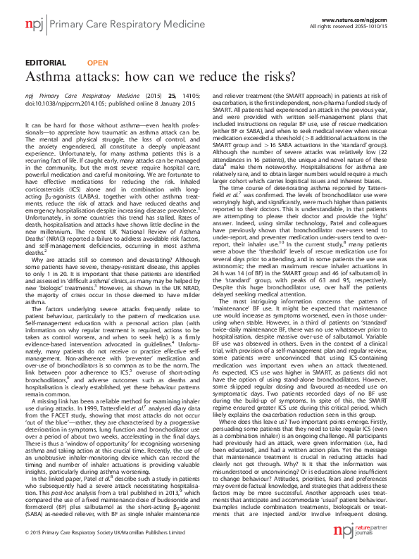 (PDF) Asthma attacks: how can we reduce the risks?