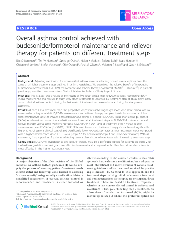 (PDF) Overall asthma control achieved with budesonide/formoterol ...