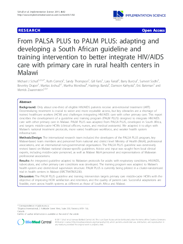 (PDF) From PALSA PLUS to PALM PLUS: adapting and developing a South ...