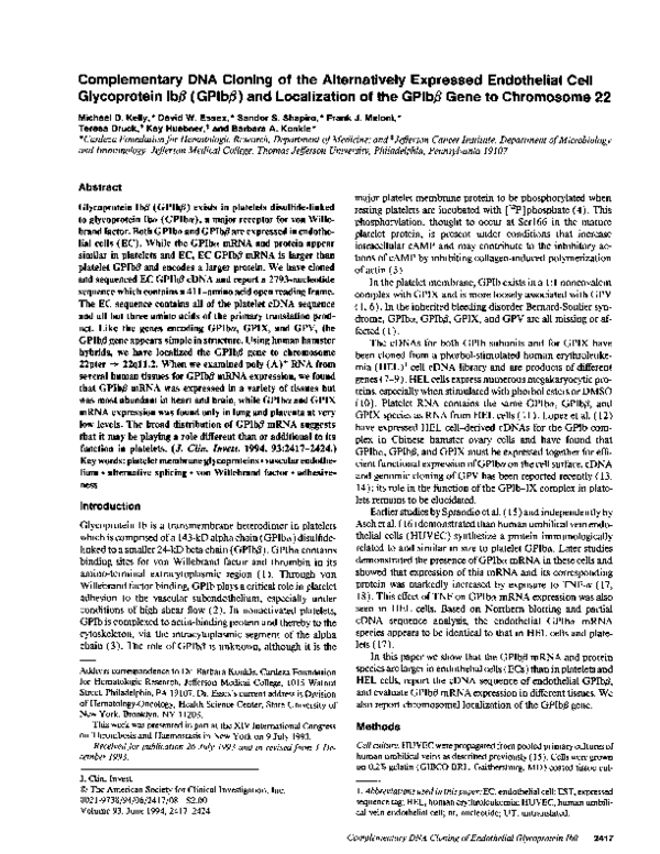 (PDF) Complementary DNA cloning of the alternatively expressed ...