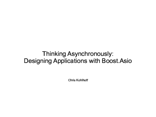 (PDF) Thinking Asynchronously: Designing Applications with Boost.Asio