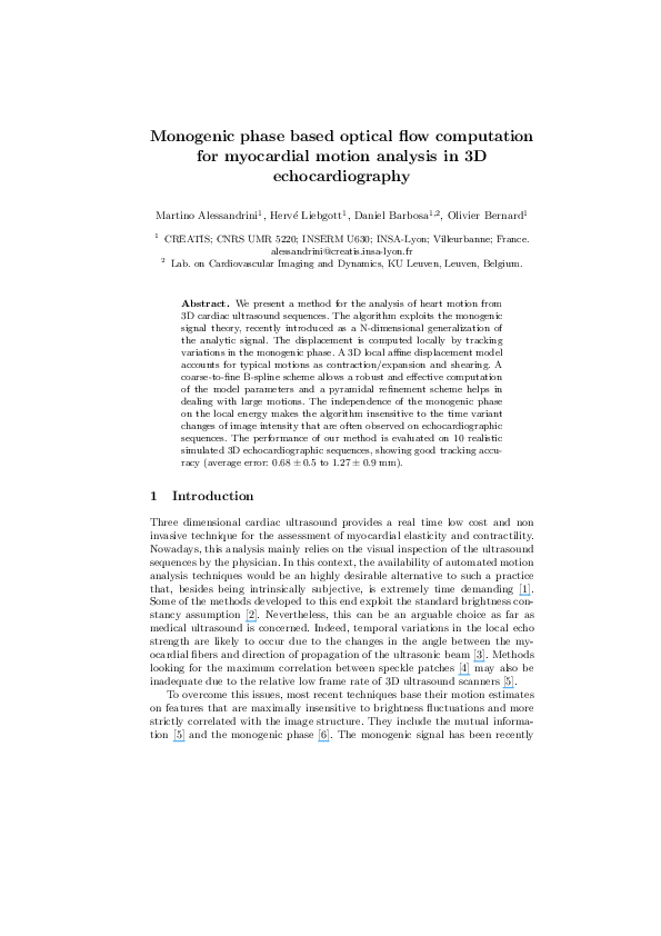 (PDF) Monogenic phase based optical flow computation for myocardial motion analysis in 3D ...