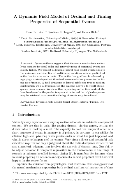 (PDF) A Dynamic Field Model of Ordinal and Timing Properties of ...