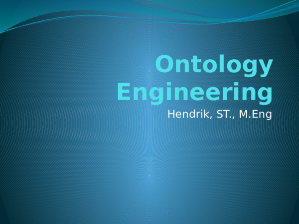 (PPT) Ontology Engineering