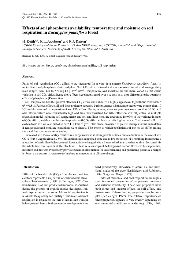 (PDF) Effects of soil phosphorus availability, temperature and moisture on soil respiration in ...