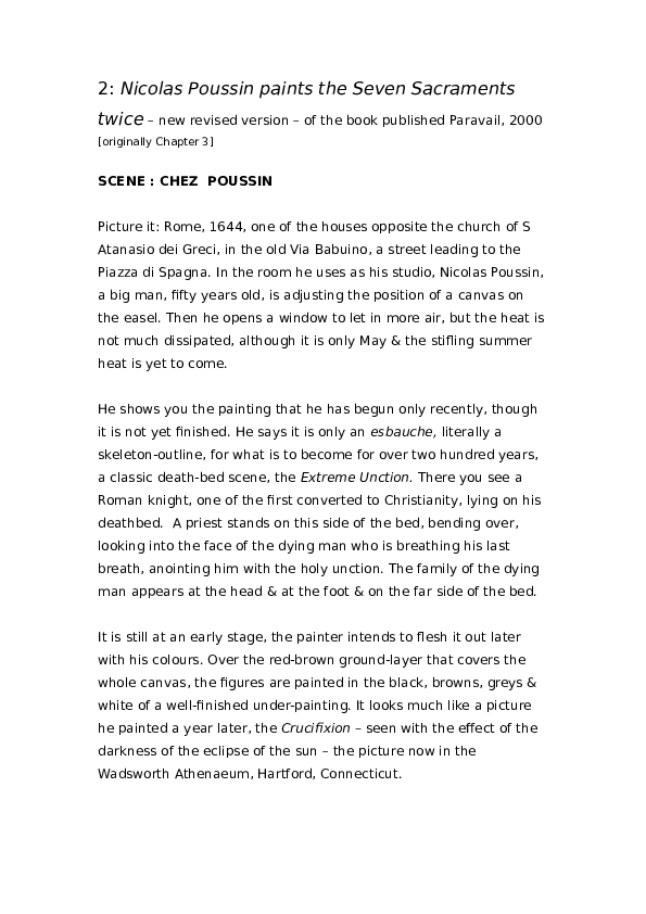 (DOC) Nicolas Poussin paints the Seven Sacraments twice. Revised. Part ...