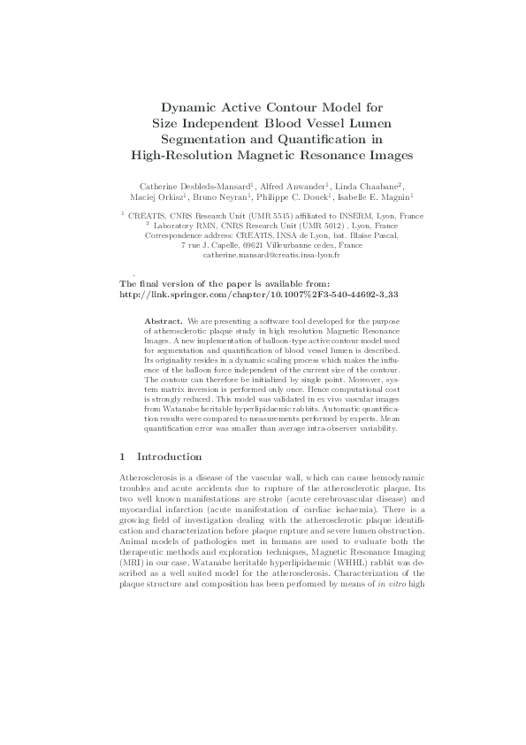 (PDF) Dynamic Active Contour Model for Size Independent Blood Vessel Lumen Segmentation and ...