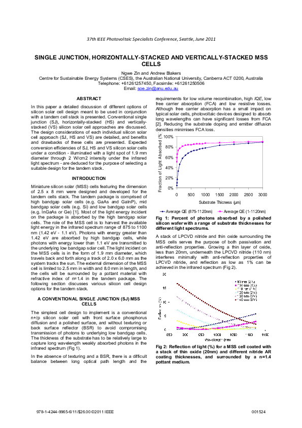 (PDF) SINGLE JUNCTION, HORIZONTALLY-STACKED AND VERTICALLY-STACKED MSS ...