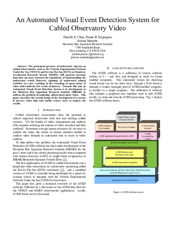 (PDF) An Automated Visual Event Detection System for Cabled Observatory ...