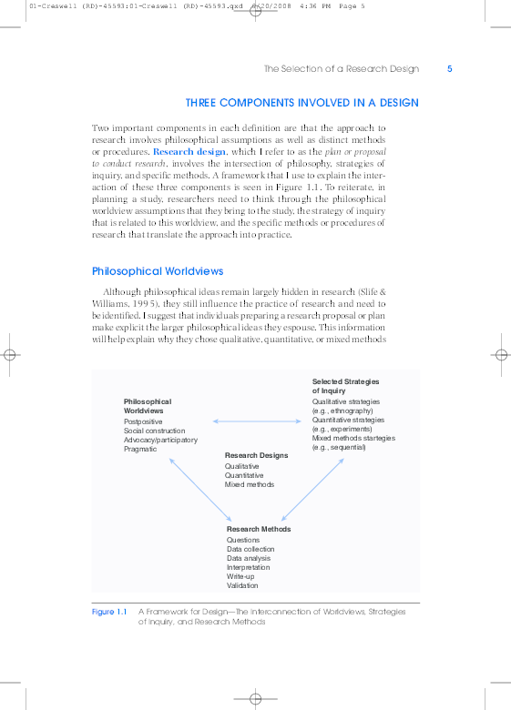 (PDF) The Selection of a Research Design THREE COMPONENTS INVOLVED IN A ...