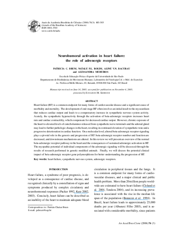 (PDF) Neurohumoral activation in heart failure: the role of adrenergic ...