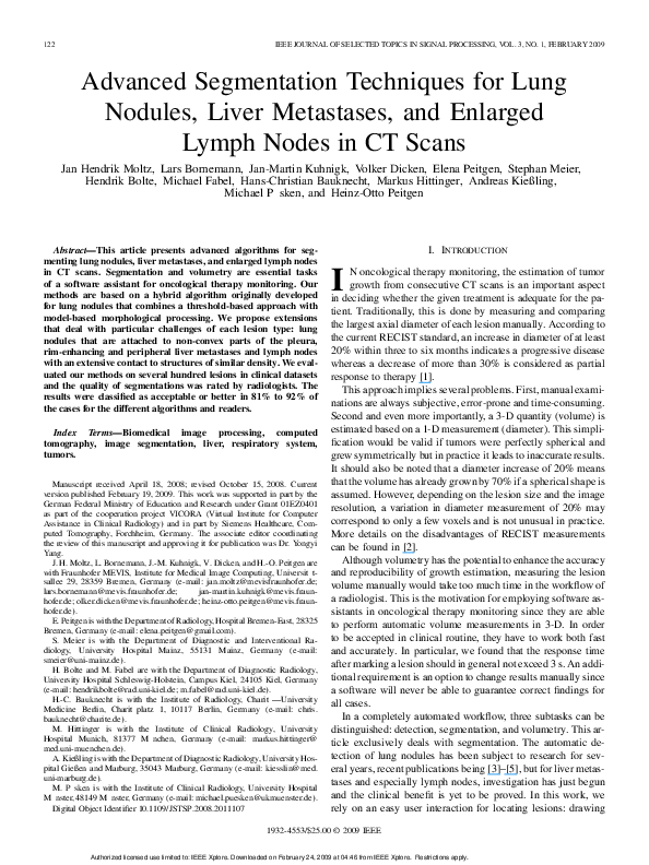 (PDF) Advanced Segmentation Techniques for Lung Nodules, Liver Metastases, and Enlarged Lymph ...
