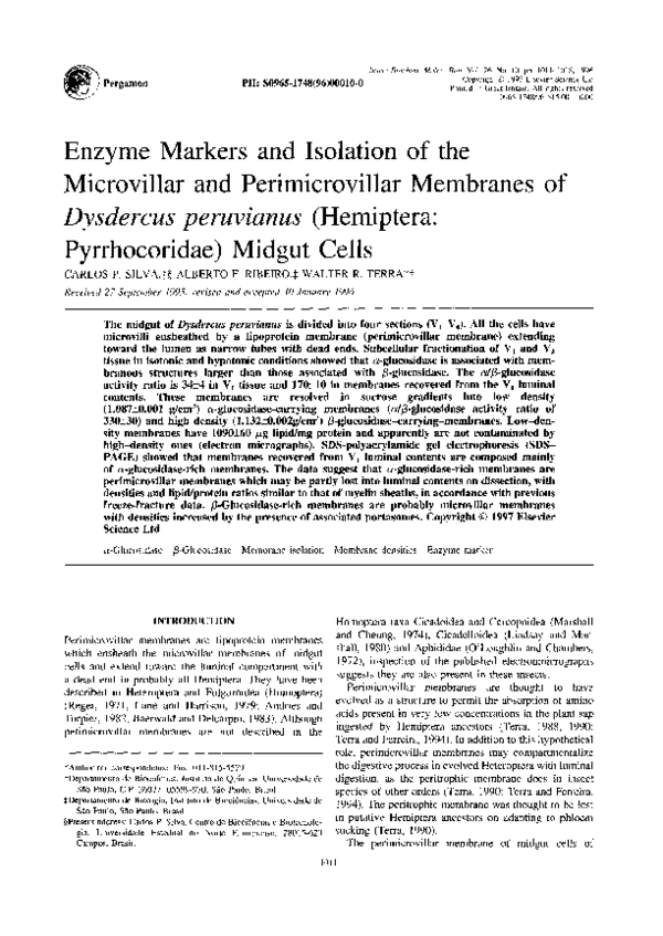 (PDF) Enzyme markers and isolation of the microvillar and ...