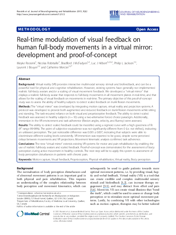 (PDF) Real-time modulation of visual feedback on human full-body ...